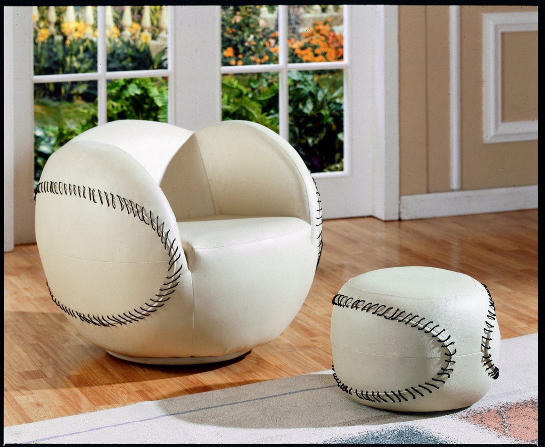 Homelegance Swivel Chair and Ottoman Baseball 39BS at Homelement.com