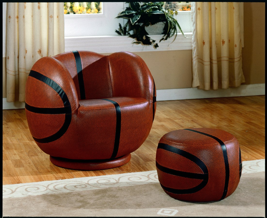 Homelegance Sports Swivel Chair and Ottoman Basketball 39BT at ...