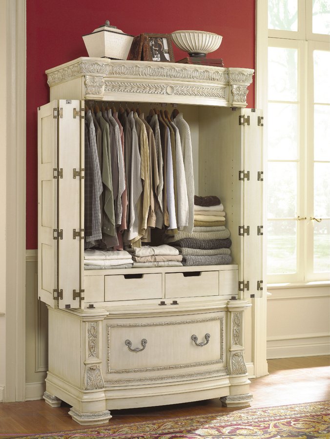 Pulaski Royale Silver Bisque Armoire PF-618120-21 at Homelement.com
