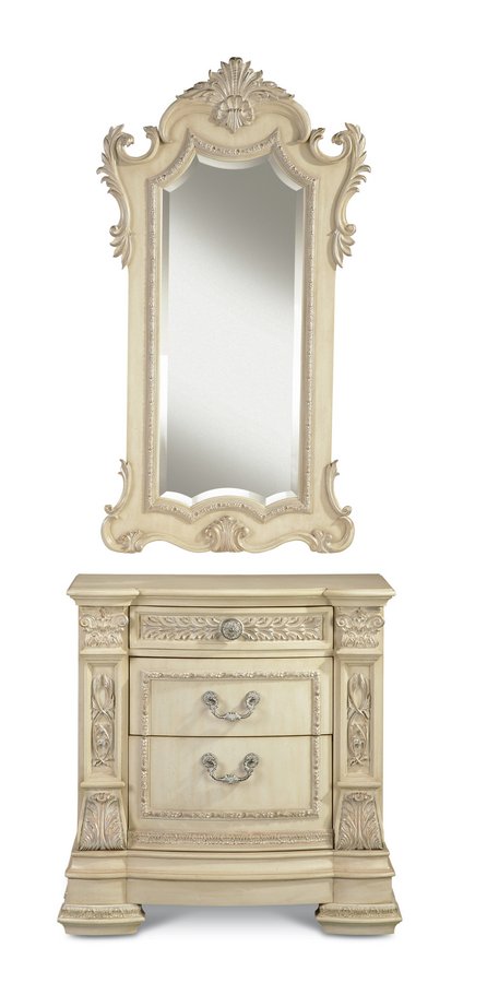 Pulaski Royale Silver Bisque Nightstand Mirror PF-618114 at Homelement.com