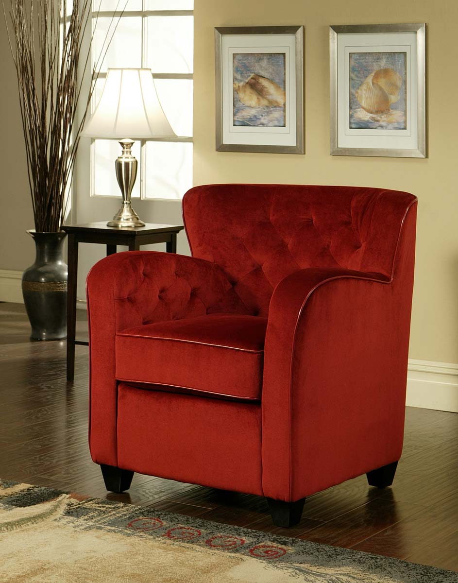 Abbyson Living Messana Red Microsuede Armchair AB-HS-297-CH-BRG at ...