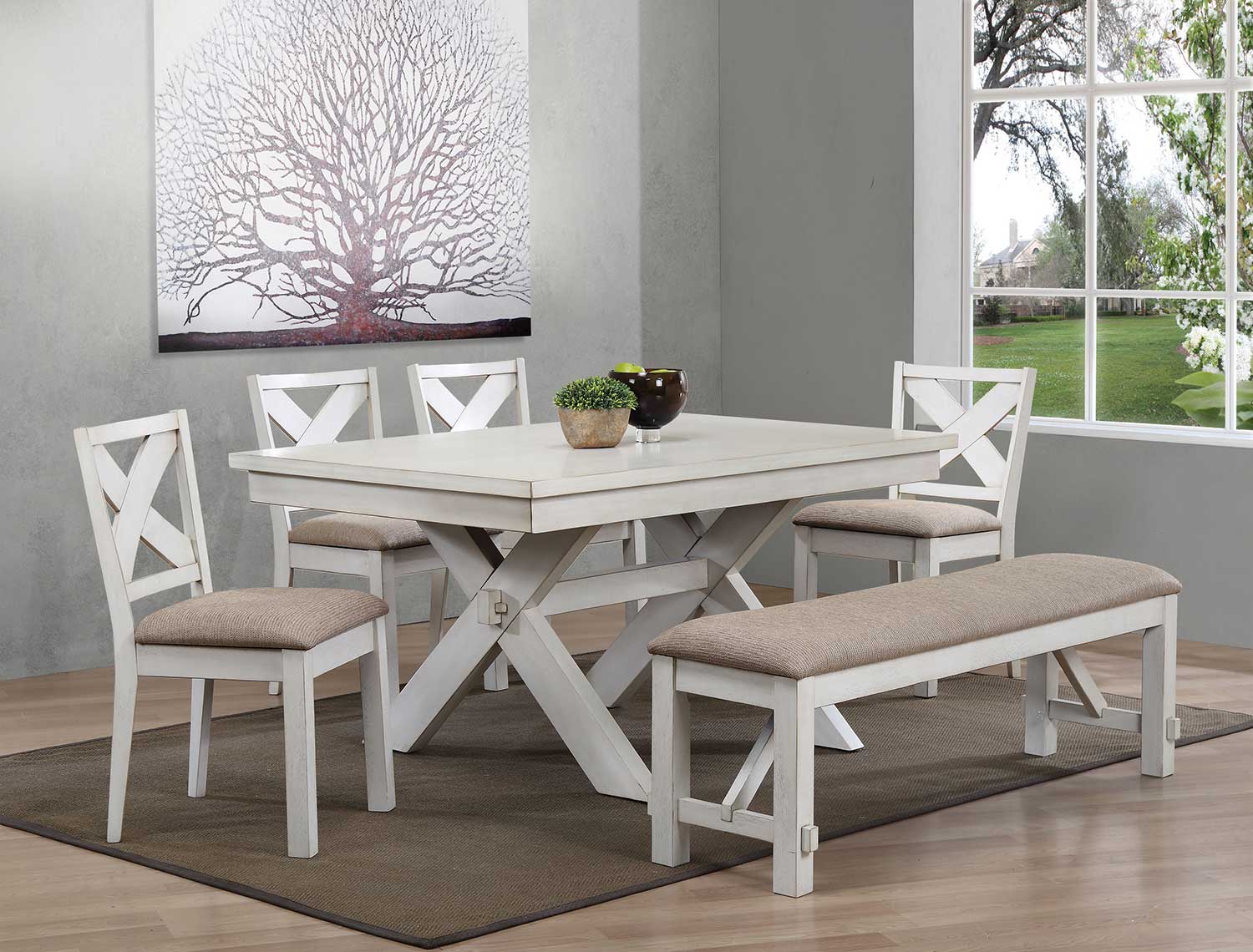 Acme Apollo Dining Set - Antique White 74660-Din-Set at Homelement.com