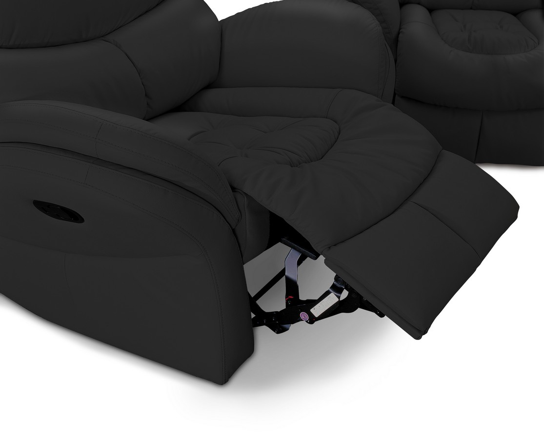 Armen Living Idaho Recliner Chair Black Leathermatch AL-LC85521BL at ...