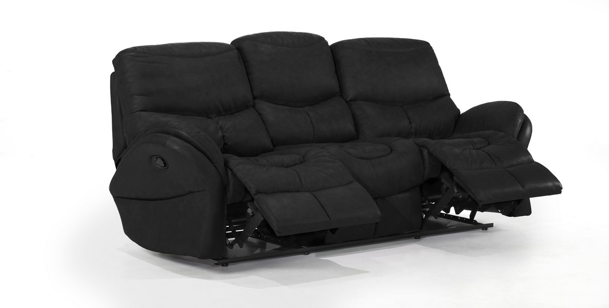 Armen Living Idaho Recliner Sofa Black Leathermatch AL-LC85523BL at ...