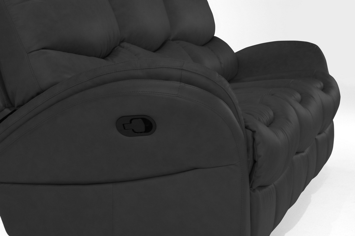 Armen Living Idaho Recliner Sofa Black Leathermatch AL-LC85523BL at ...