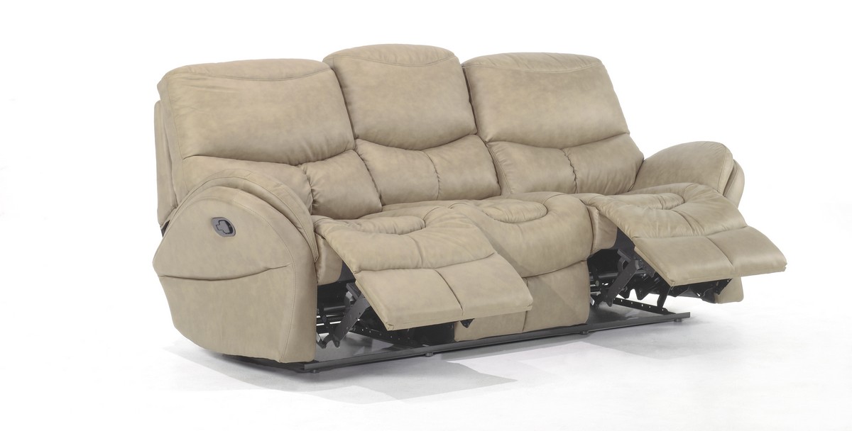 Armen Living Idaho Recliner Sofa Set Taupe Leathermatch AL-LC85523TA ...