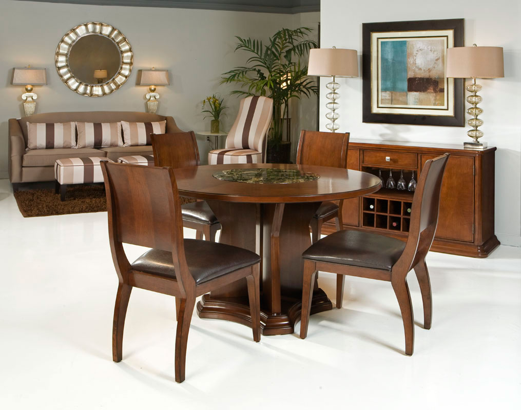 Armen Living Ashton Dining Table Set - Cherry AL-LCASDIRN51-SET at ...
