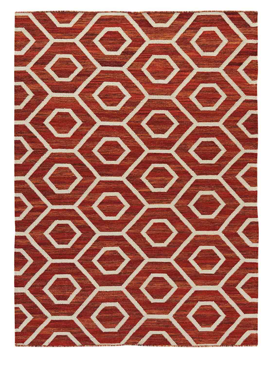 Ashley Flatweave Large Rug - Burnt Orange ASHLEY-R401221 at Homelement.com
