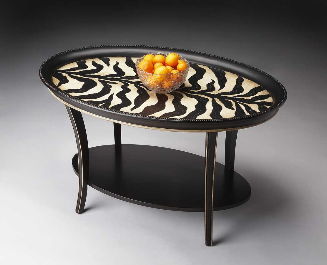 Butler 1591191 Zebra Stripe Oval Cocktail Table BT-1591191 at ...