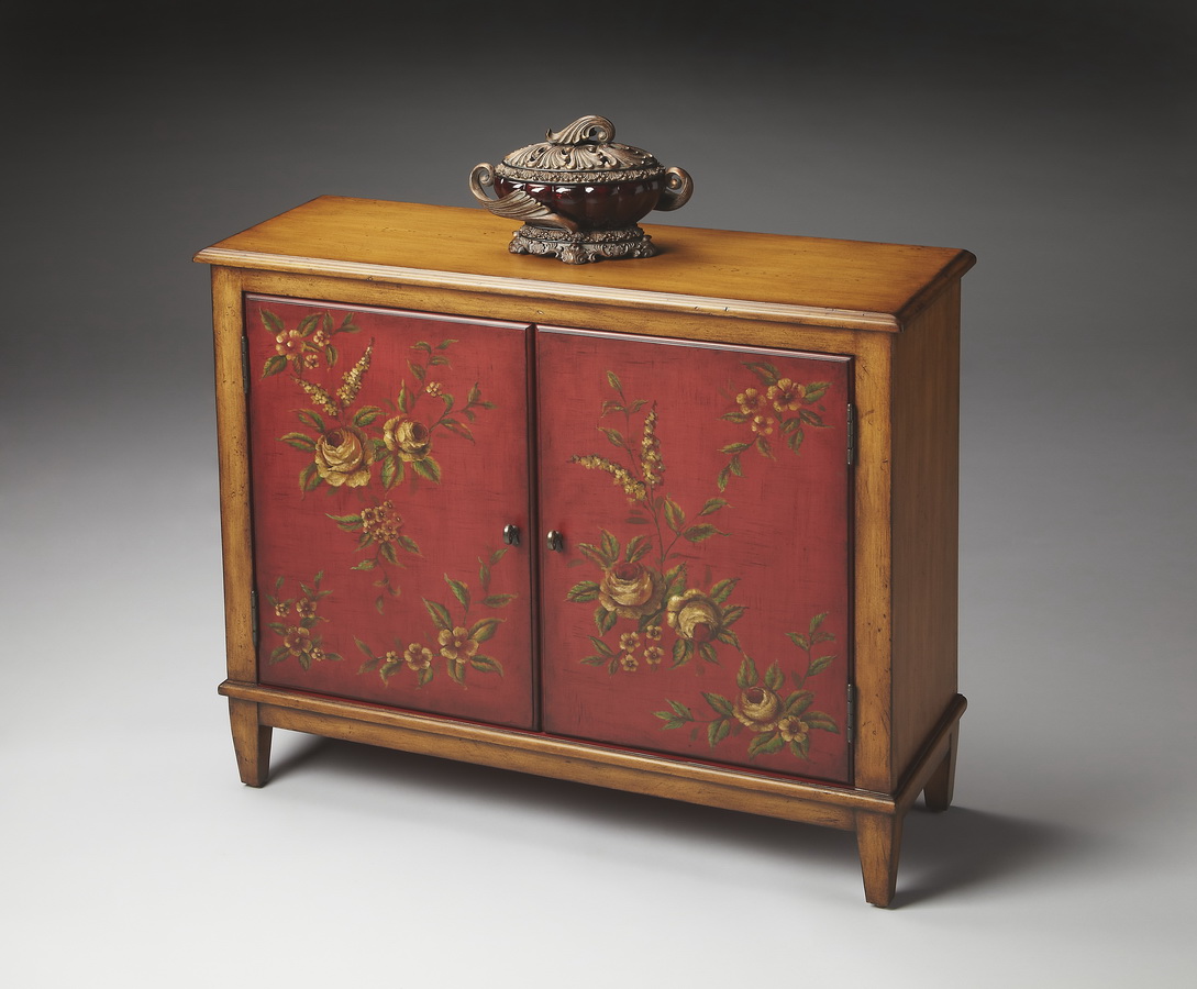 Butler 1697065 Red Hand Painted Console Cabinet BT-1697065 at ...