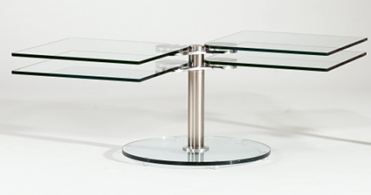Chintaly Imports 8130 Square Swivel Cocktail Table CI-8130-CT at ...