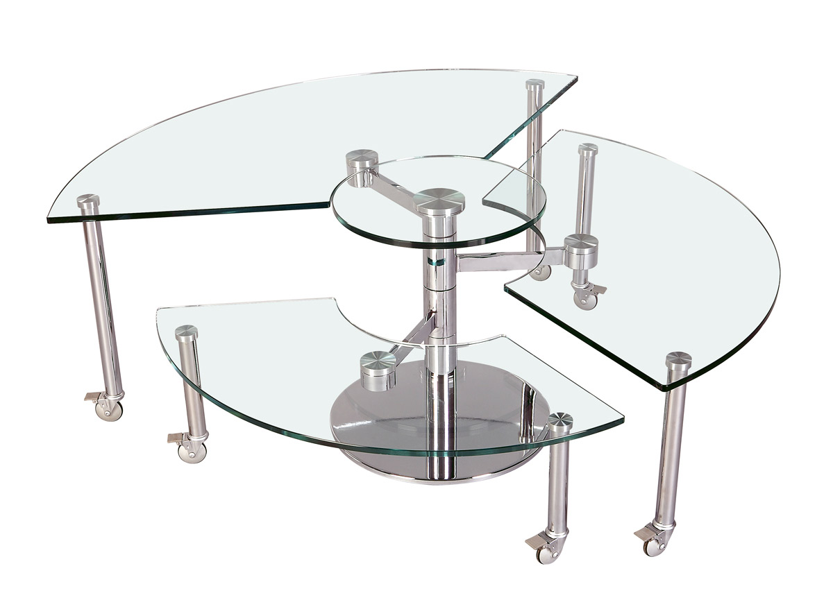 Chintaly Imports 8160 Three Level Motion Cocktail Table CI-8160-CT at ...