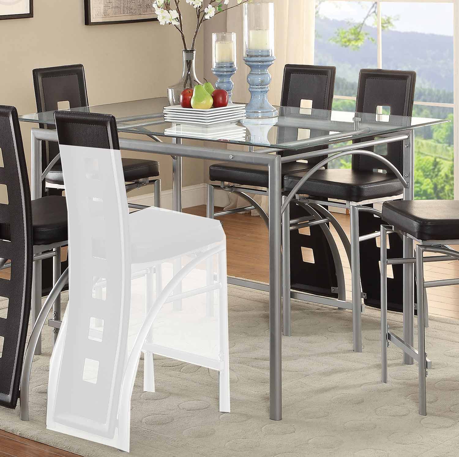 Coaster Los Feliz Rectangular Glass Counter Height Dining Table - Matte ...