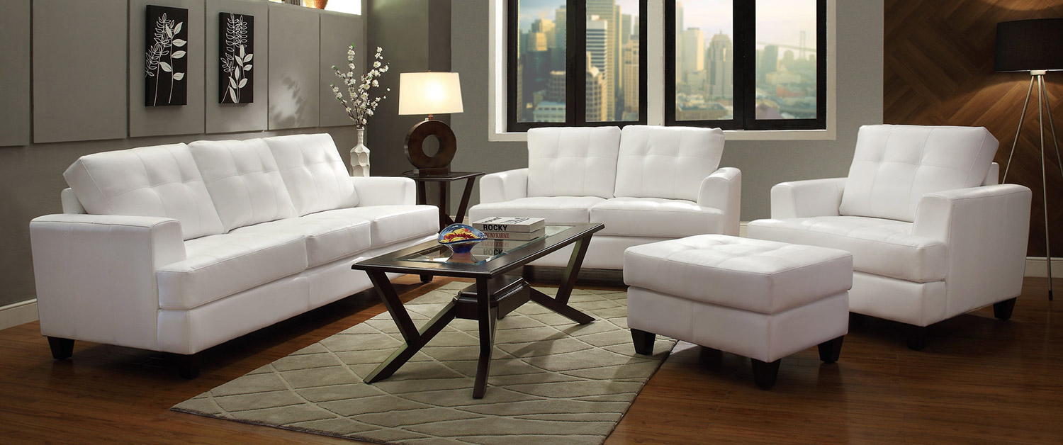 Coaster Hurley Sofa Set - White 503551-Sofa-Set at Homelement.com