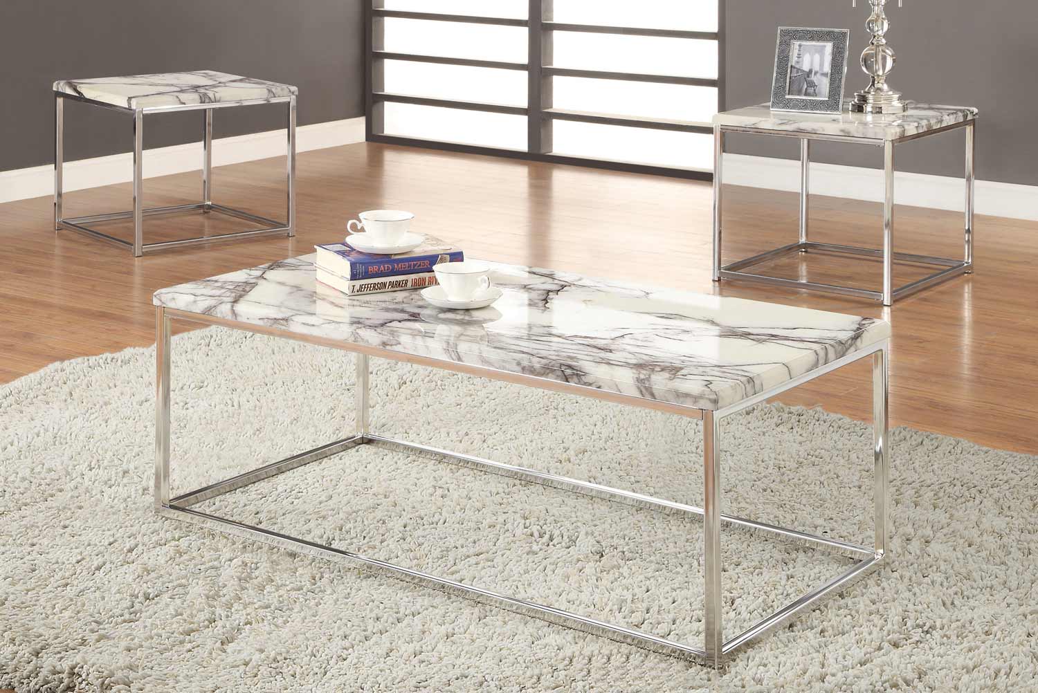 Coaster 701626 3PC Occasional Set - Chrome 701626 at Homelement.com