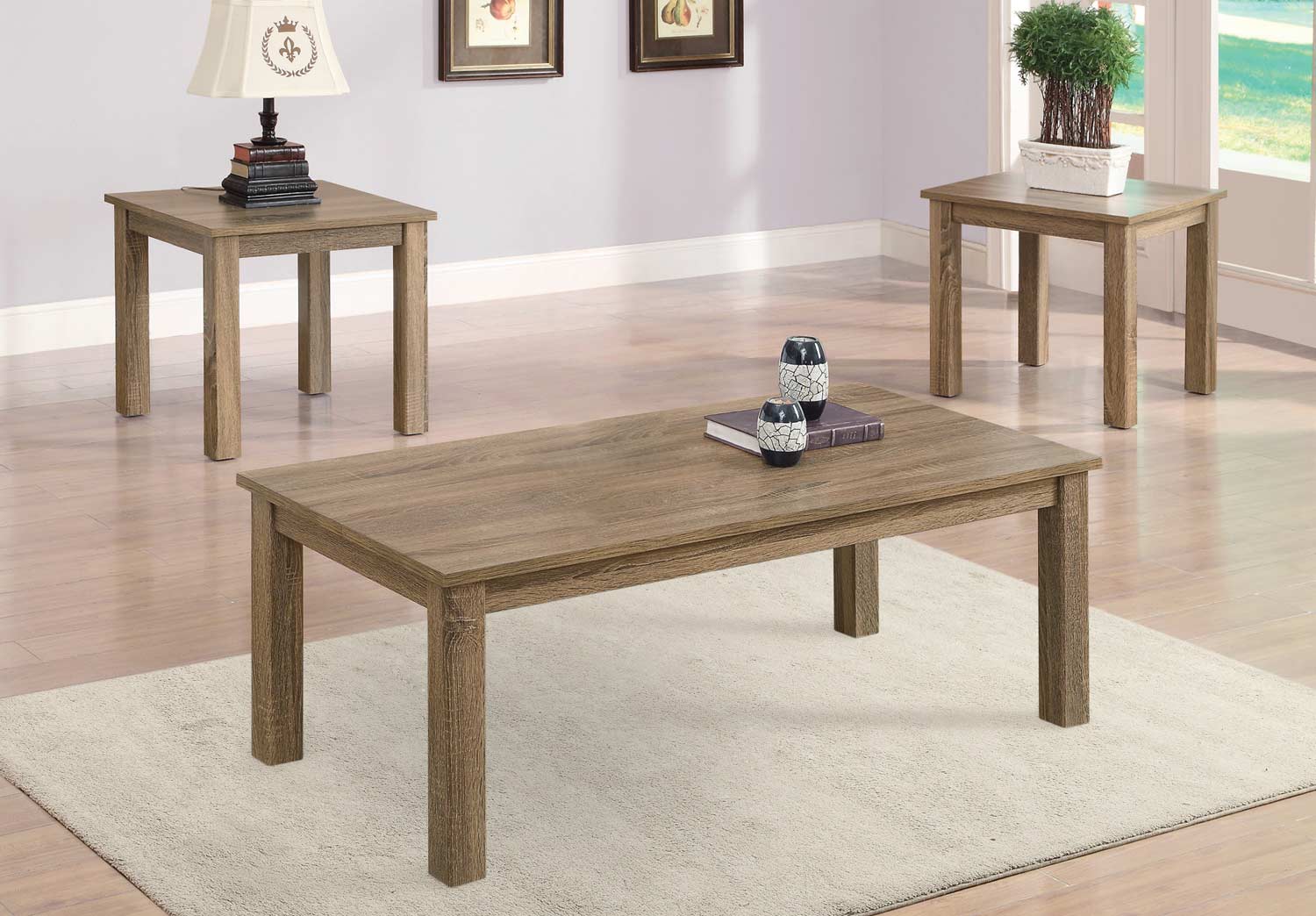 Coaster 701630 3PC Occasional Set - Distressed Brown 701630 at ...