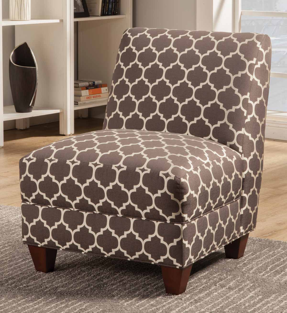 Coaster 902528 Accent Chair - Grey/White Quatrefoil 902528 at ...