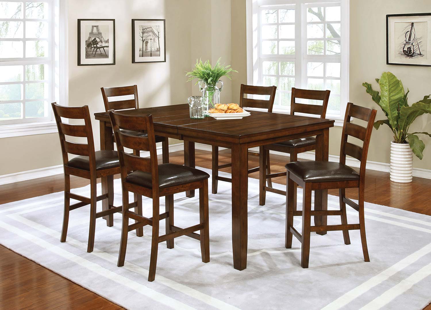 Coaster Maxwell Rectangular Counter Height Dining Set - Brown MAXWELL ...