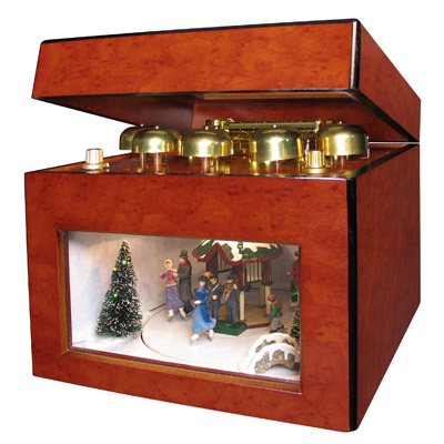 Crosley Animated Concertina Music Box-Burled Walnut BK330 at Homelement.com