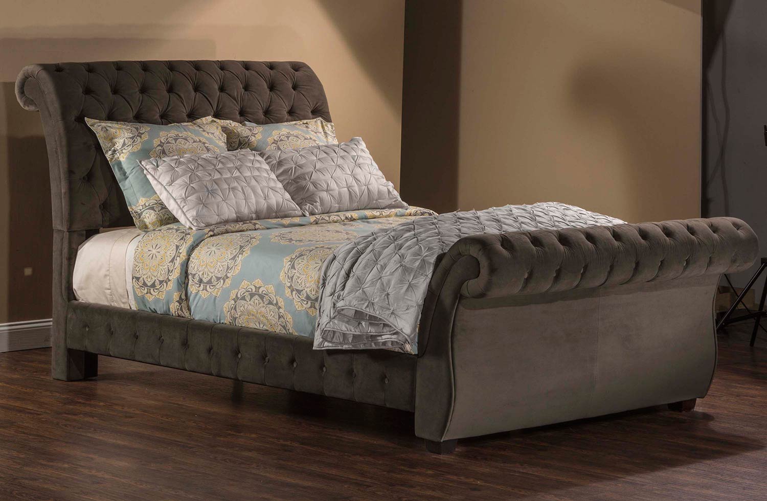 Hillsdale Bombay Bed - Pewter Fabric HD-1774-Bed at Homelement.com