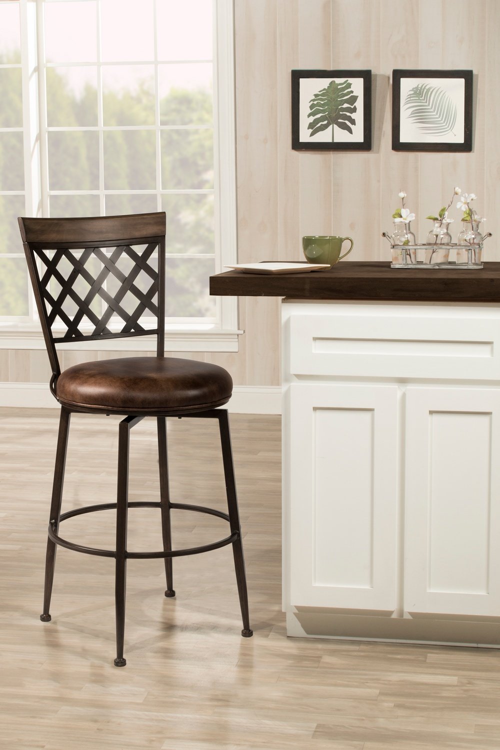 Hillsdale Greenfield Commercial Grade Metal Counter Height Swivel Stool ...