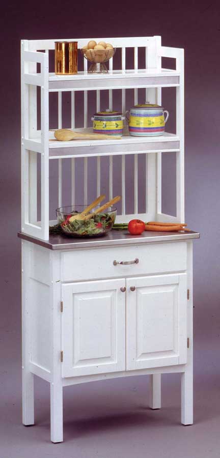 Home Styles Bakers Rack with Stainless Steel Top - White 88-5513-65 at ...