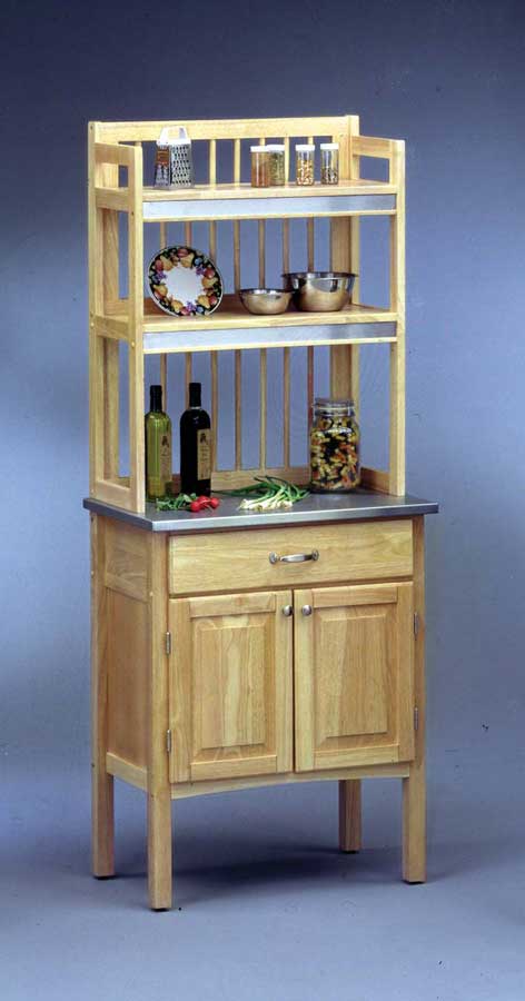 Home Styles Bakers Rack with Stainless Steel Top - Natural 88-5514-65 ...