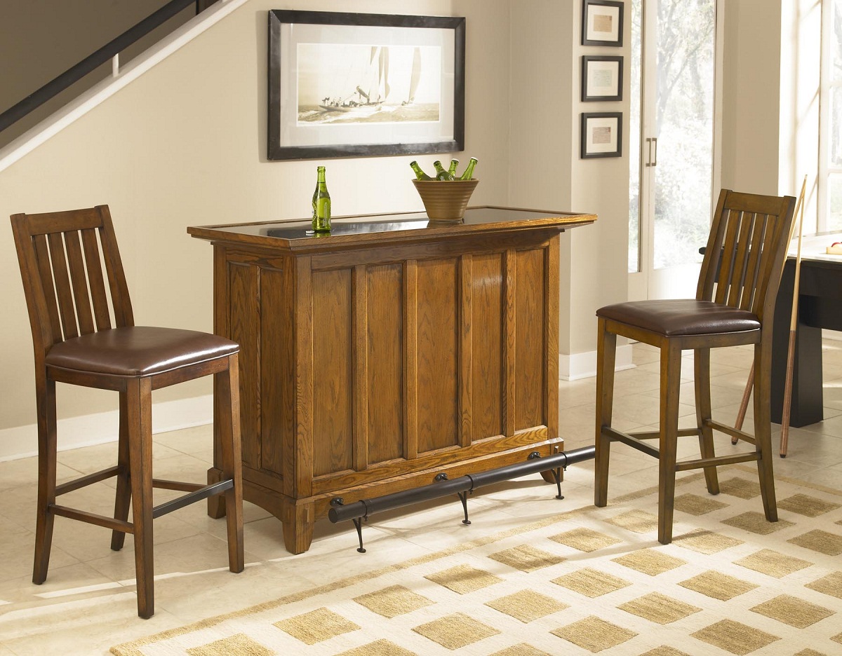 Home Styles Arts and Crafts Bar Set - Distressed Cottage Oak 5900-89 ...