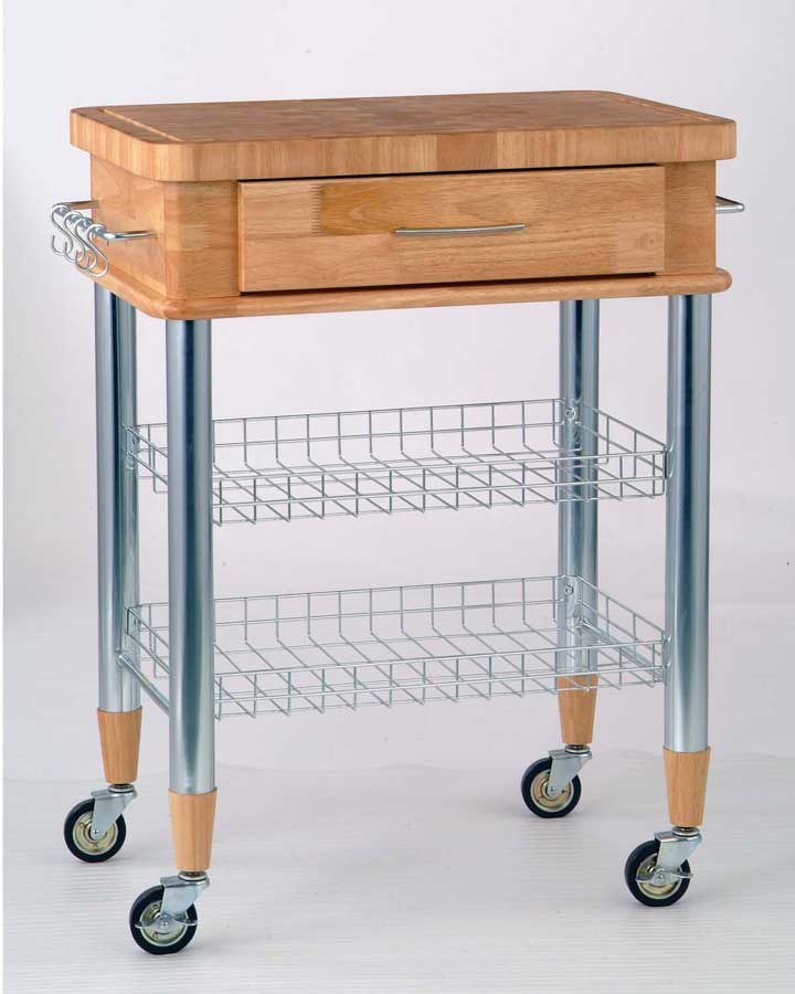 Home Styles Chefs Classic Expeditor Metal and Wood Kitchen Cart - Basic ...