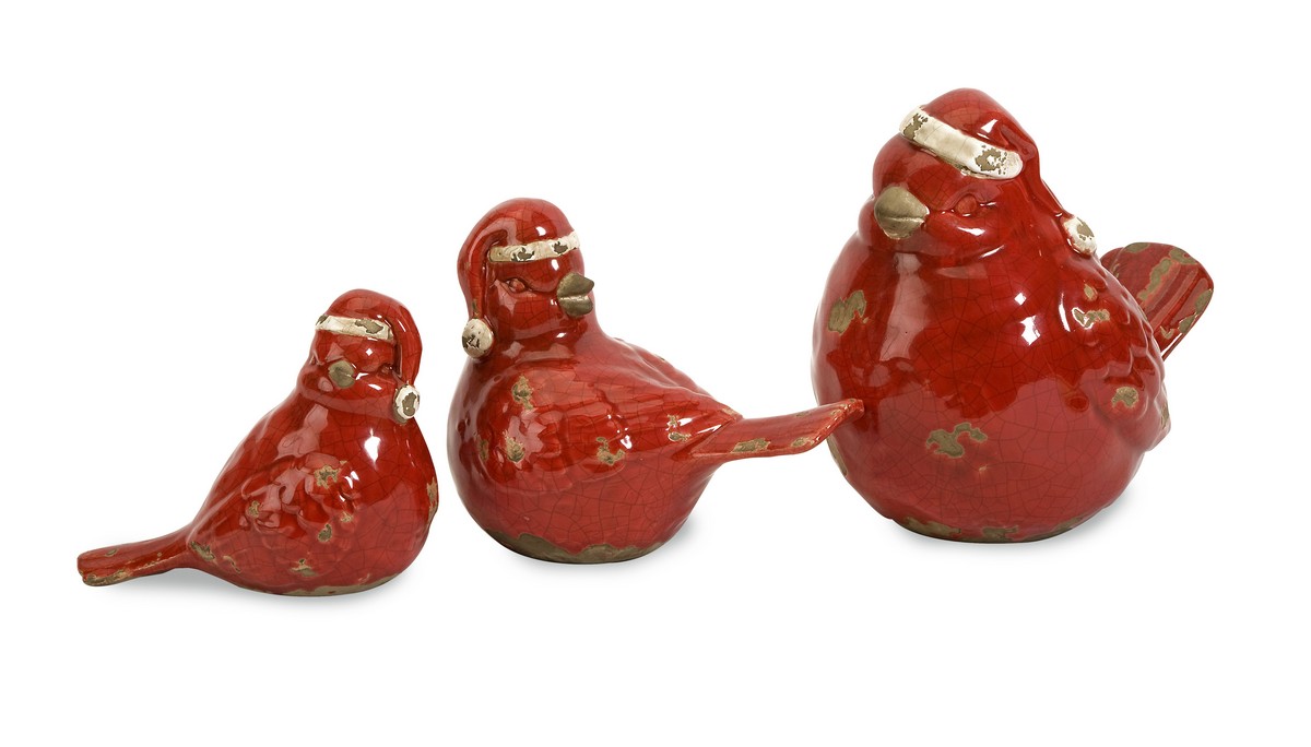 IMAX Christmas Hat Cardinals - Set of 3 IM-88296-3 at Homelement.com