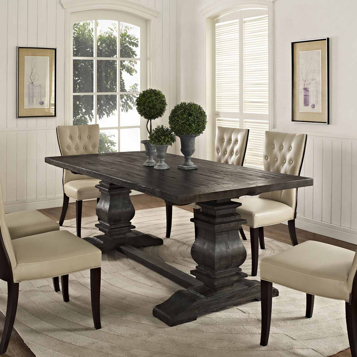 Modway Column Wood Dining Table - Black MW-EEI-1199-BLK at Homelement.com