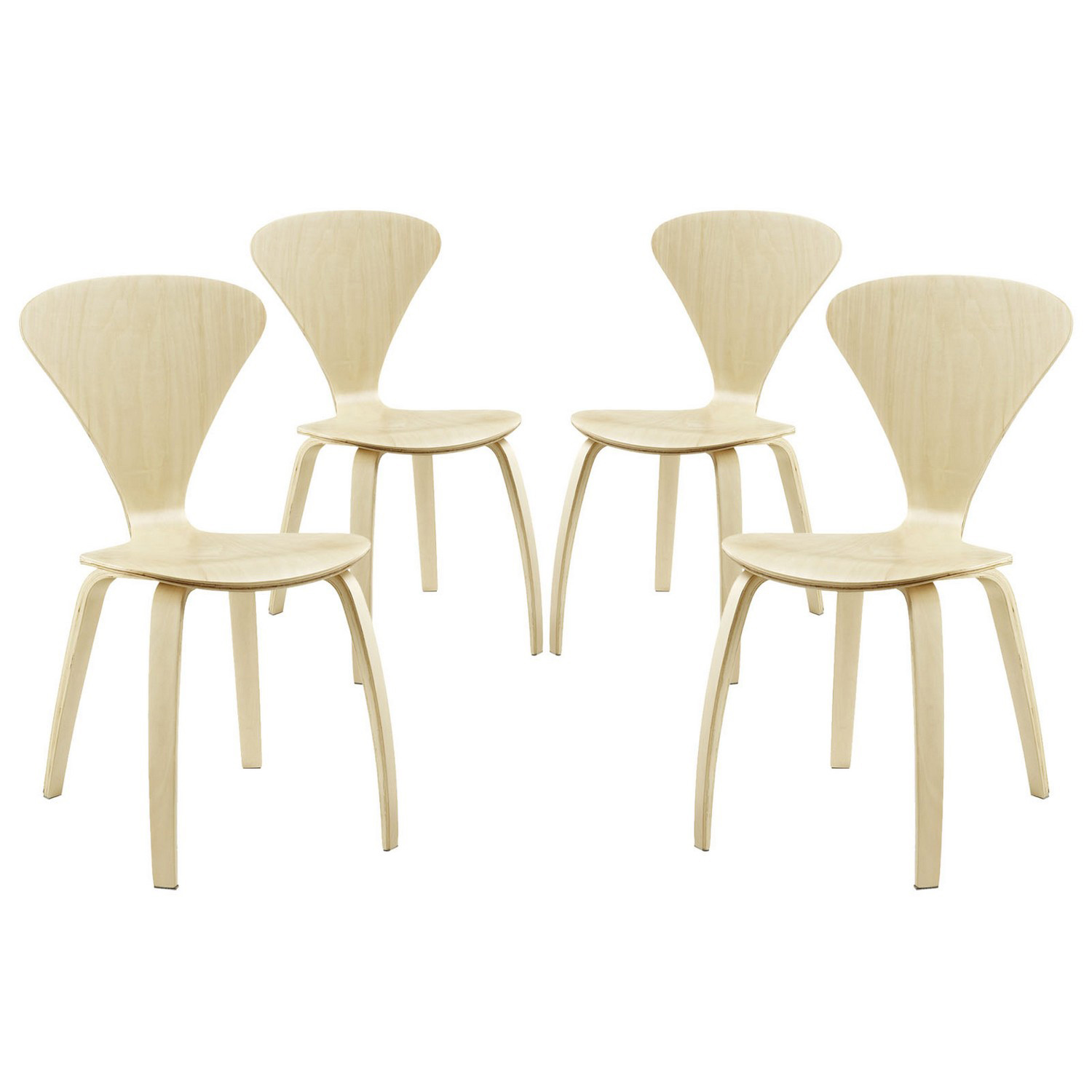 Modway Vortex Dining Chairs Set of 4 - Natural MW-EEI-2000-NAT-SET at ...