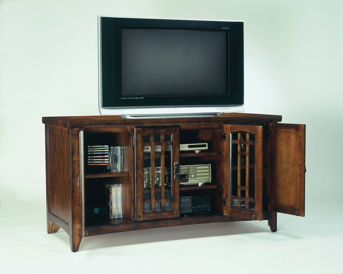 Powell Mission Distressed Dark Oak Media Console PW-405-693 at ...