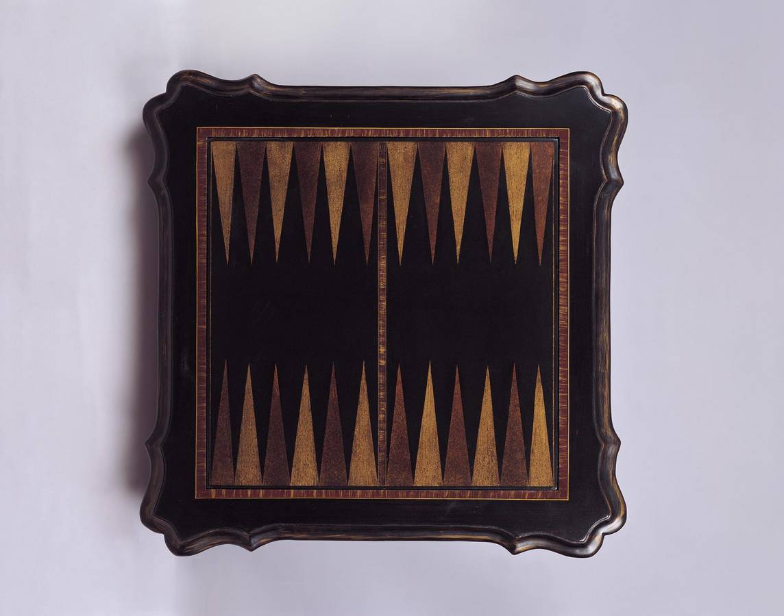 Powell Masterpiece Antique Black Game Table with Game Pieces PW-465-207 ...