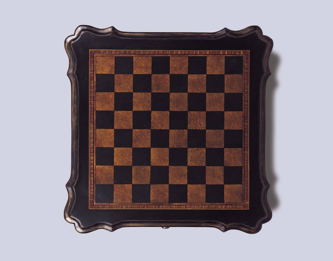 Powell Masterpiece Antique Black Game Table with Game Pieces PW-465-207 ...