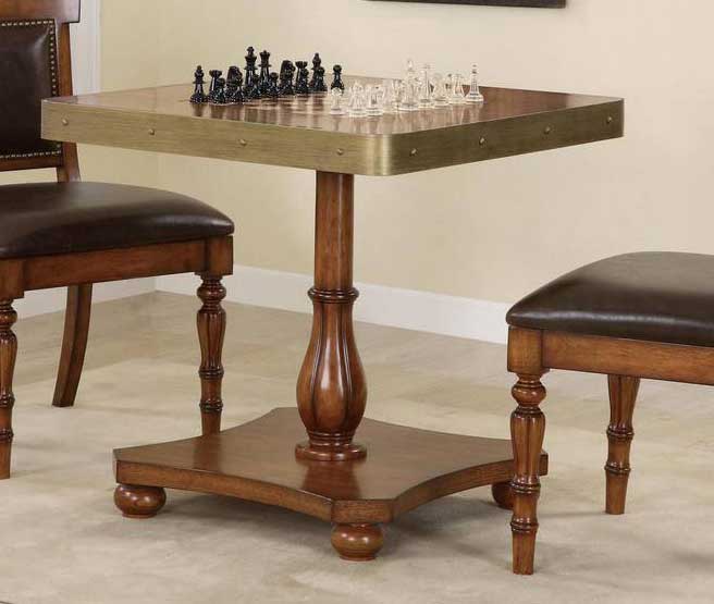 Powell Woodland Oak - Antique Brass Game Table Set PW-604-207-206-SET ...