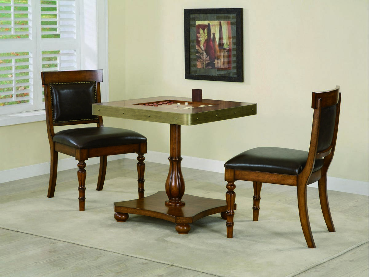 Powell Woodland Oak - Antique Brass Game Table Set PW-604-207-206-SET ...