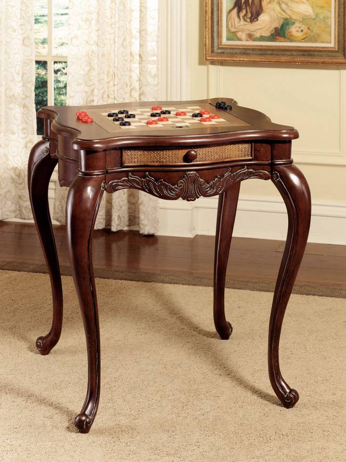 Powell Barrier Reef Warm Nut Brown Game Table with Game Pieces PW-659 ...