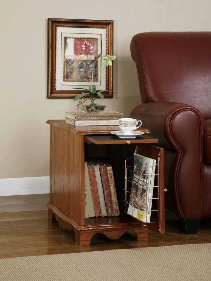 Powell Nostalgic Oak Magazine Cabinet Table PW-843 at Homelement.com