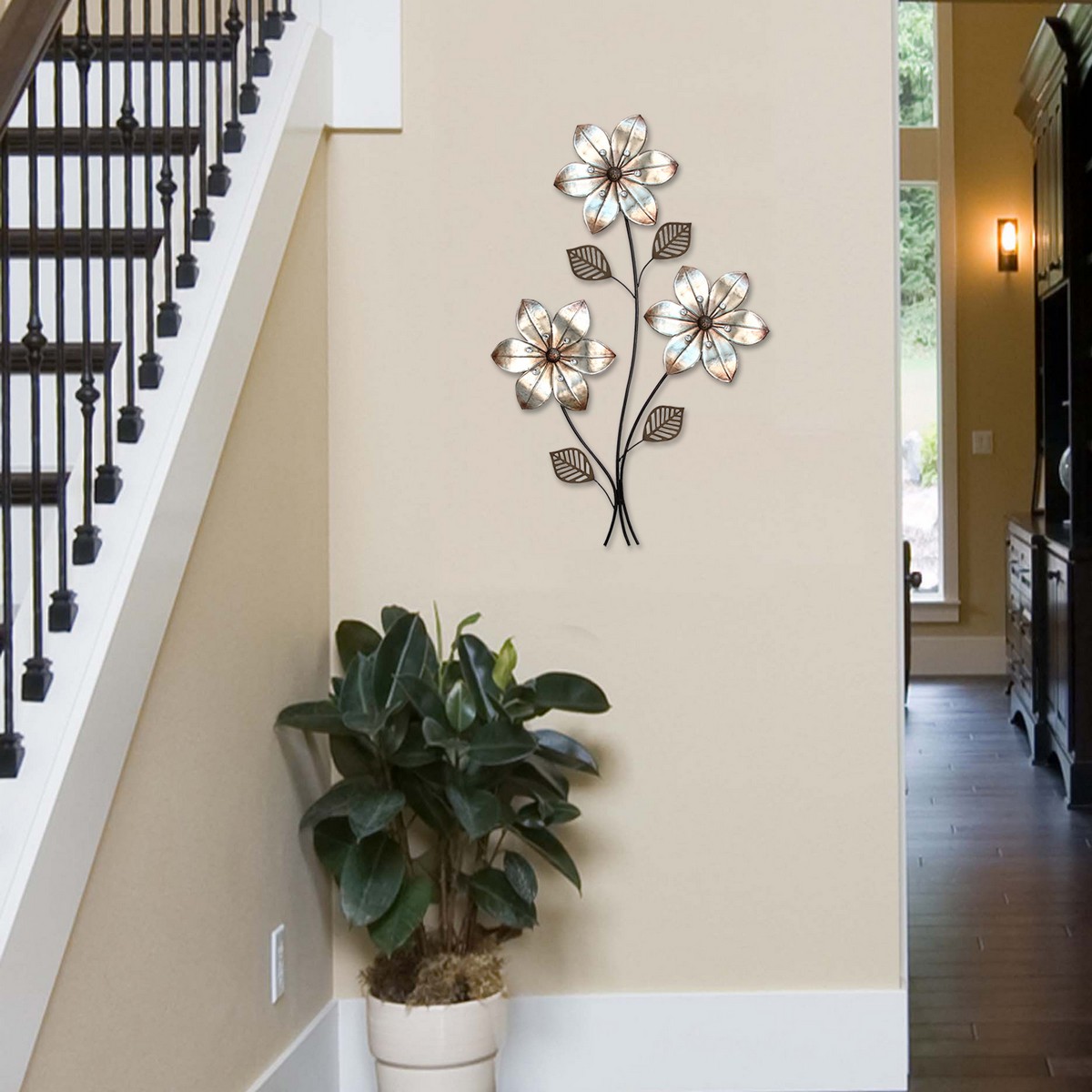 Stratton Home Decor Eclectic 3 Stem Floral Wall Decor - Multi SHD0169 ...