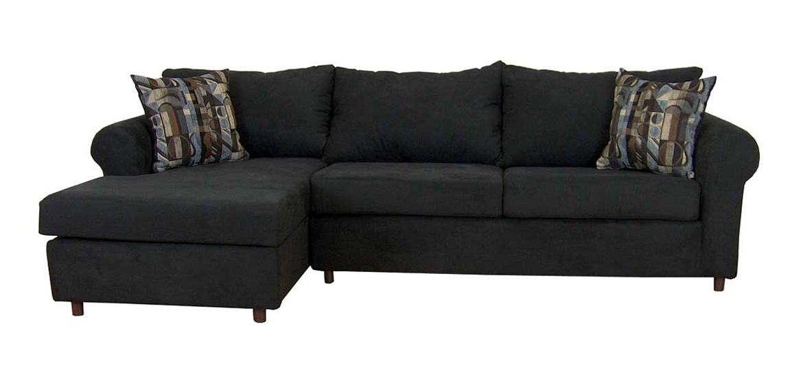 Triad Upholstery 300 Series Bulldozer Black Sectional Sofa 300-SEC-BBLK ...