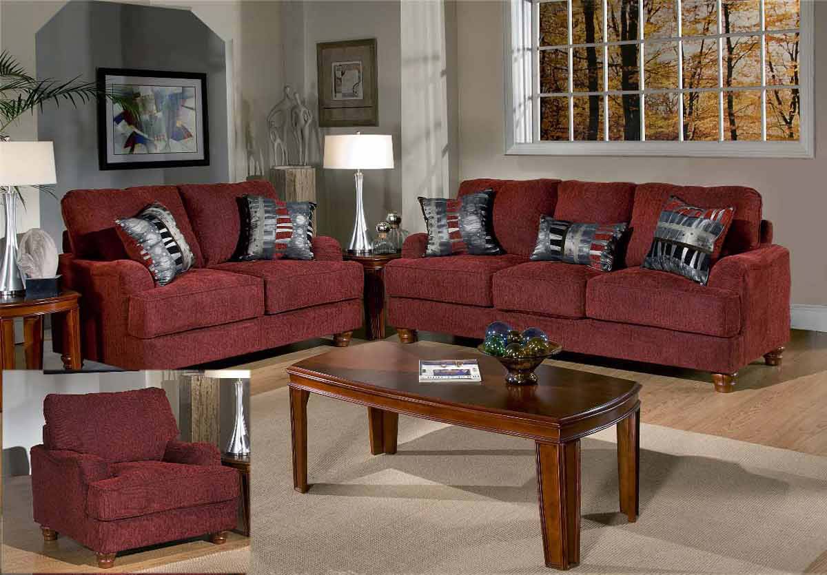 Triad Upholstery 5700 Series Bankroll Red Sofa Set 5700-SLC-BRR-Set at ...