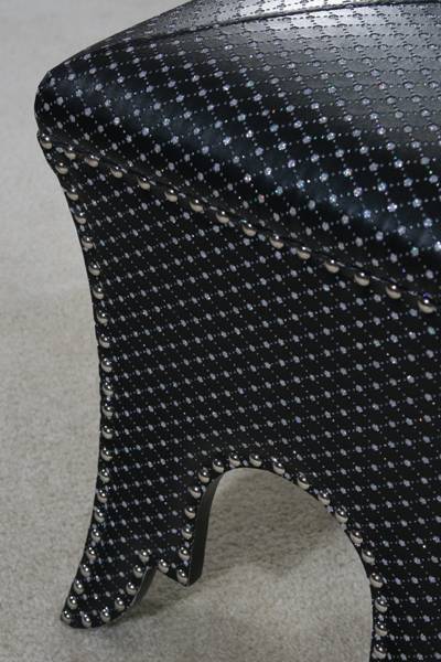Ultimate Accents Bling Black Sparkle Ottoman 35613BE at Homelement.com