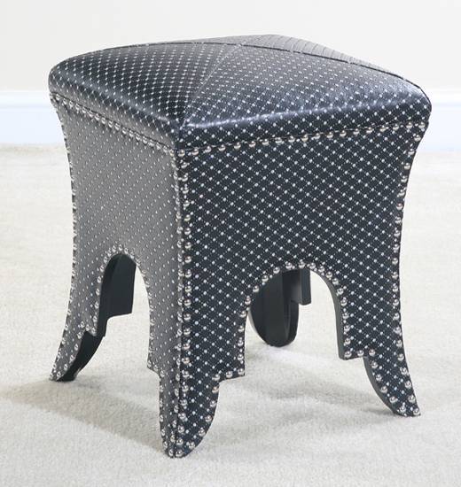 Ultimate Accents Bling Black Sparkle Ottoman 35613BE at Homelement.com