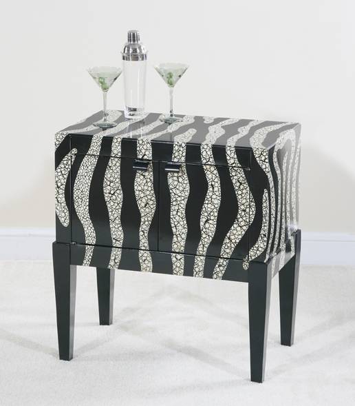 Ultimate Accents Contempo Zebra Side Console 40099CO at Homelement.com
