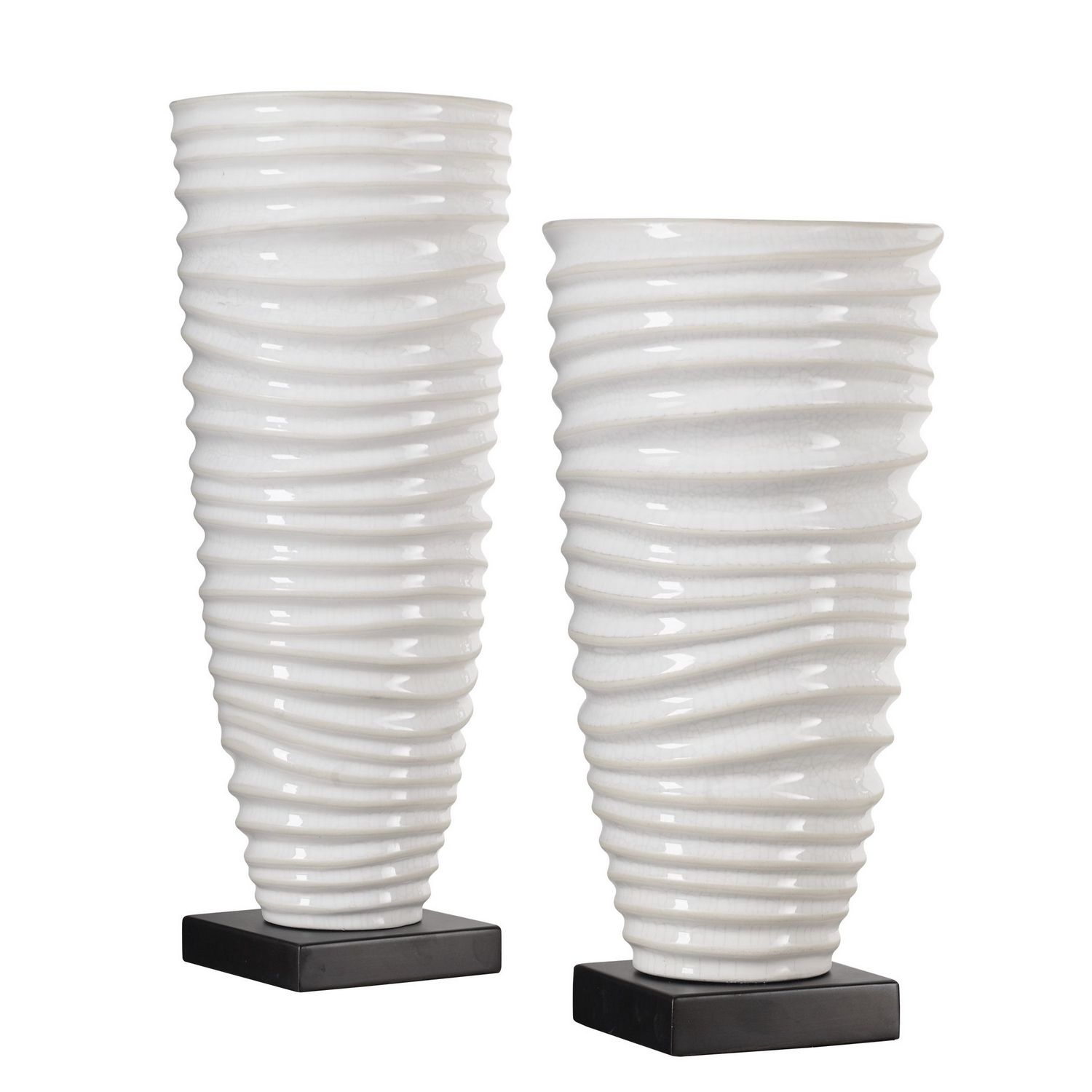 Uttermost Kiera Vases - Set of 2 - Aged White UTTERMOST-18995 at ...