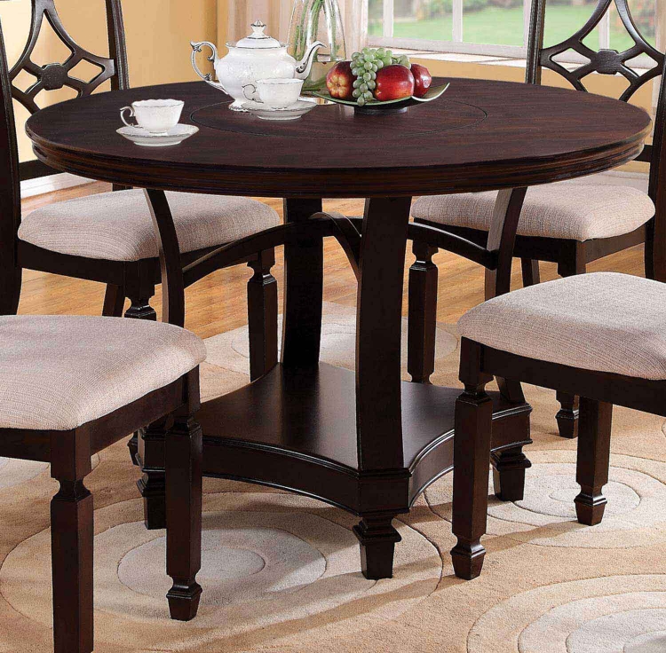 Coaster Maude Round Dining Set - Cappuccino 103630-DinSet at Homelement.com