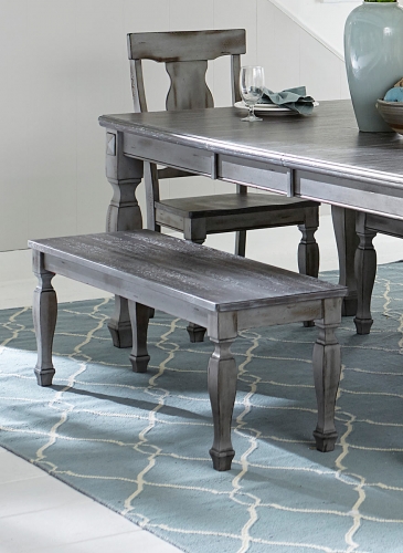 Homelegance Fulbright Rectangular Dining Table with Butterfly Leaf - Weathered Gray Rub Through ...